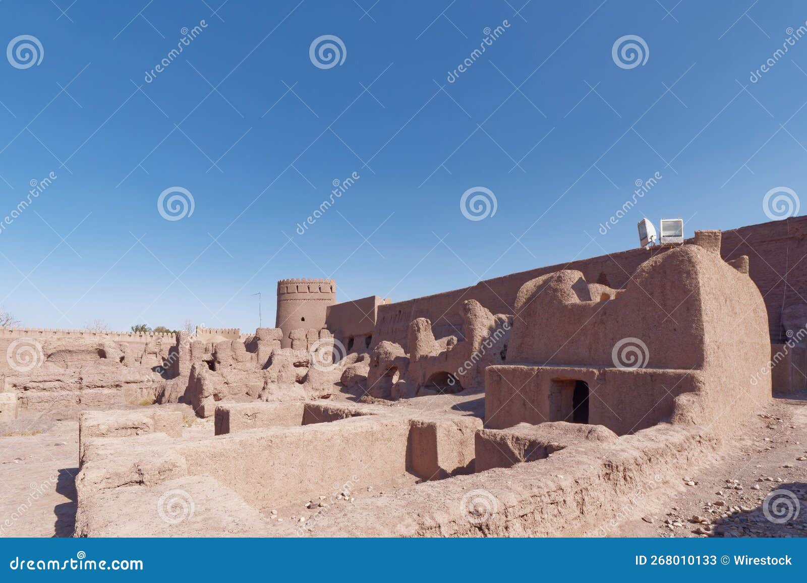 Medieval Mud Castle Ruins in Nushabad, Iran Stock Image - Image of ...
