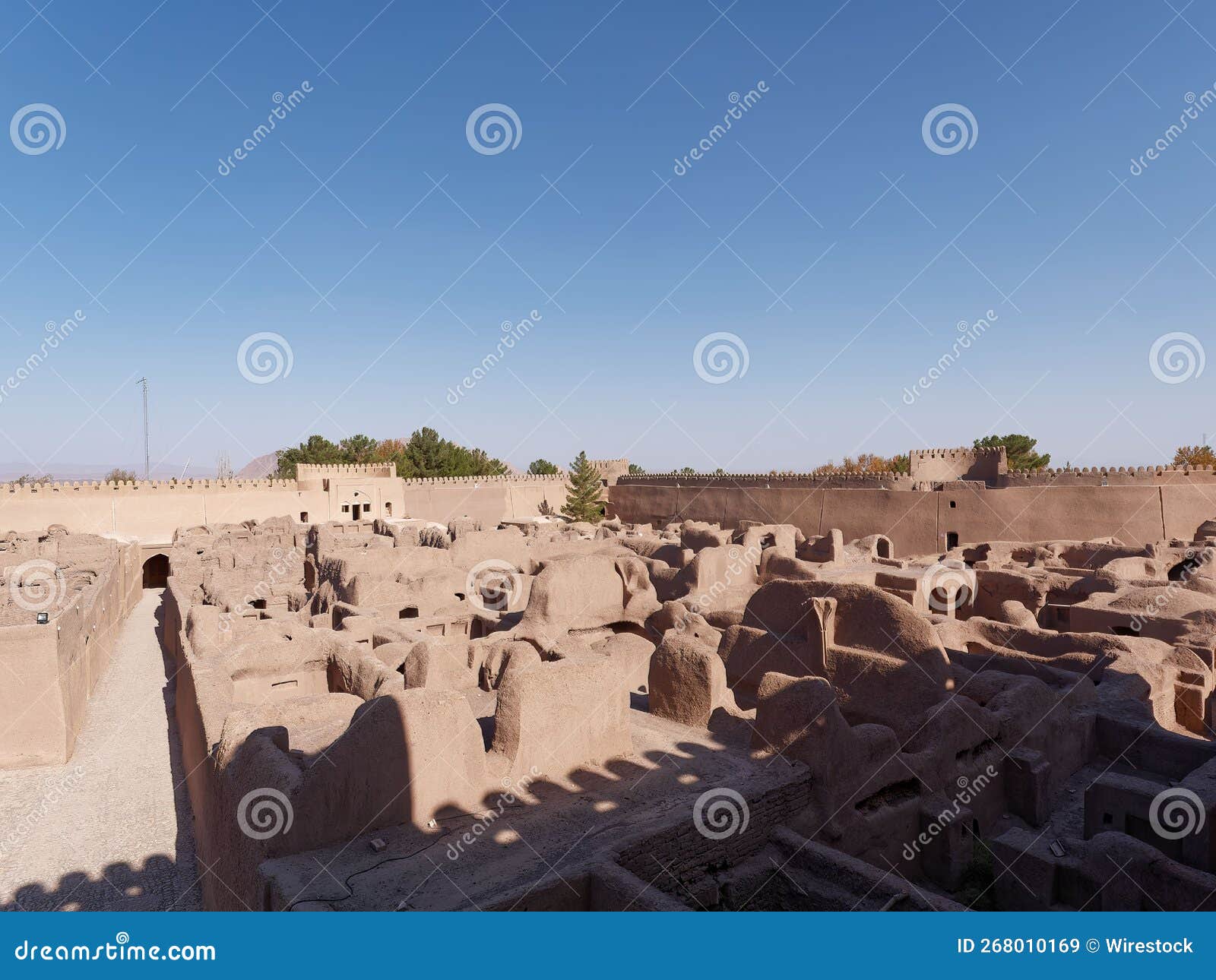 Medieval Mud Castle Ruins in Nushabad, Iran Stock Image - Image of ...