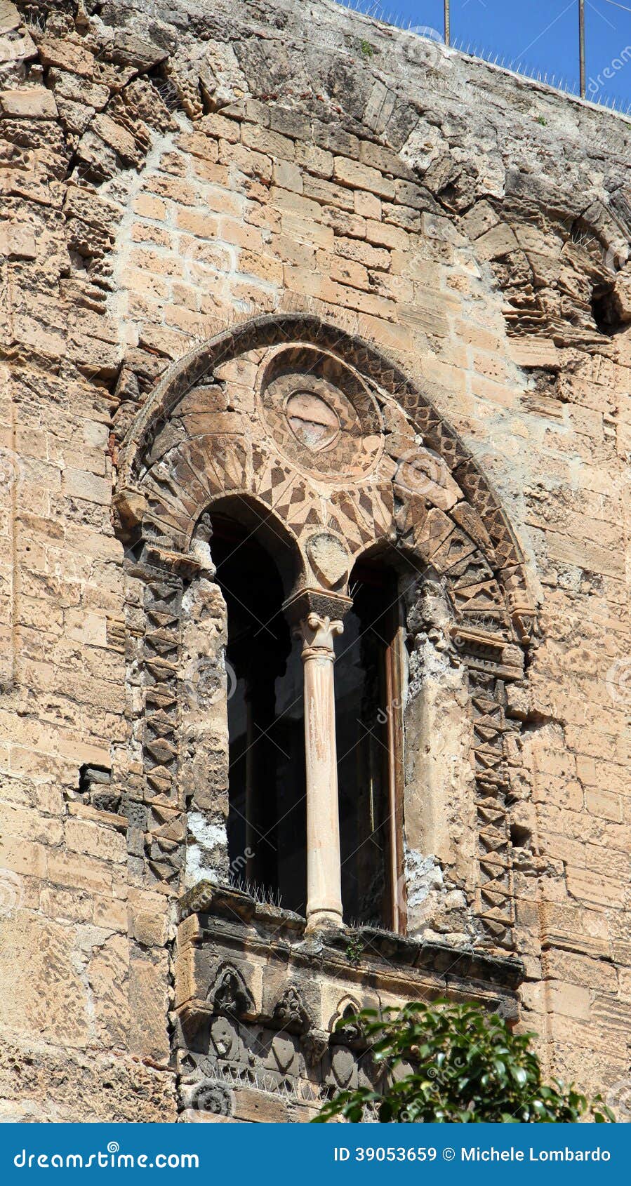 Medieval Mullioned Window, Palermo Stock Image - Image of destination ...