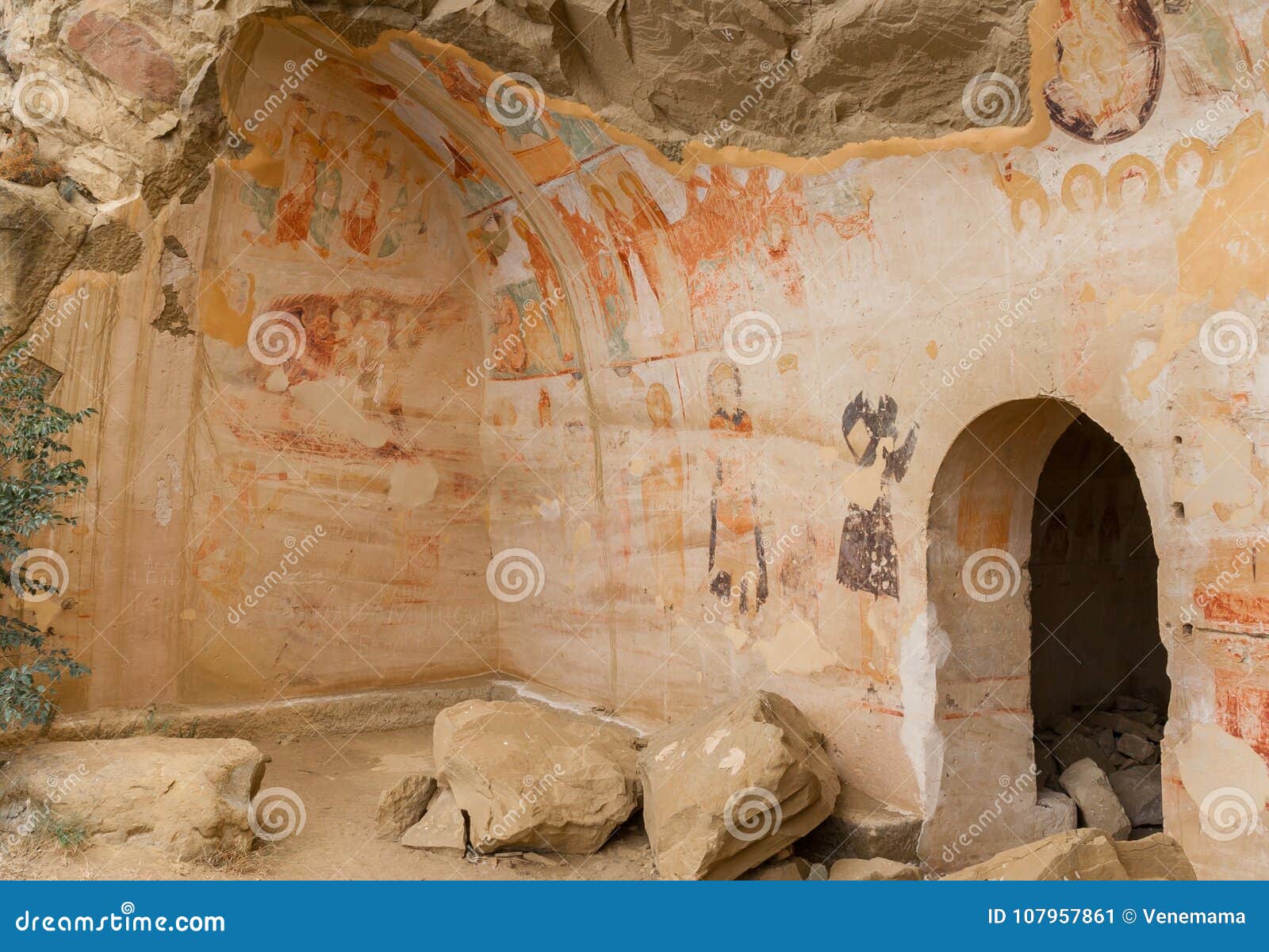 Medieval Mural in the David Gareja Monastery Complex Stock Image ...