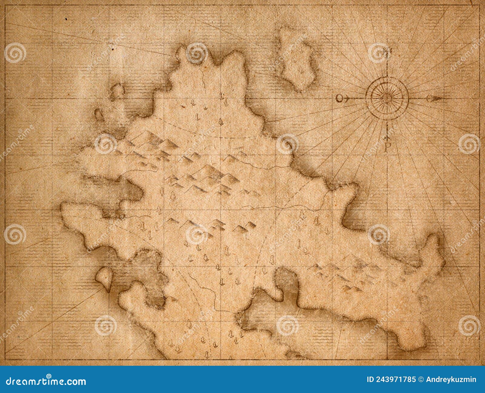 Ancient Abstract Medieval Nautical Map Stock Image - Image of frame ...