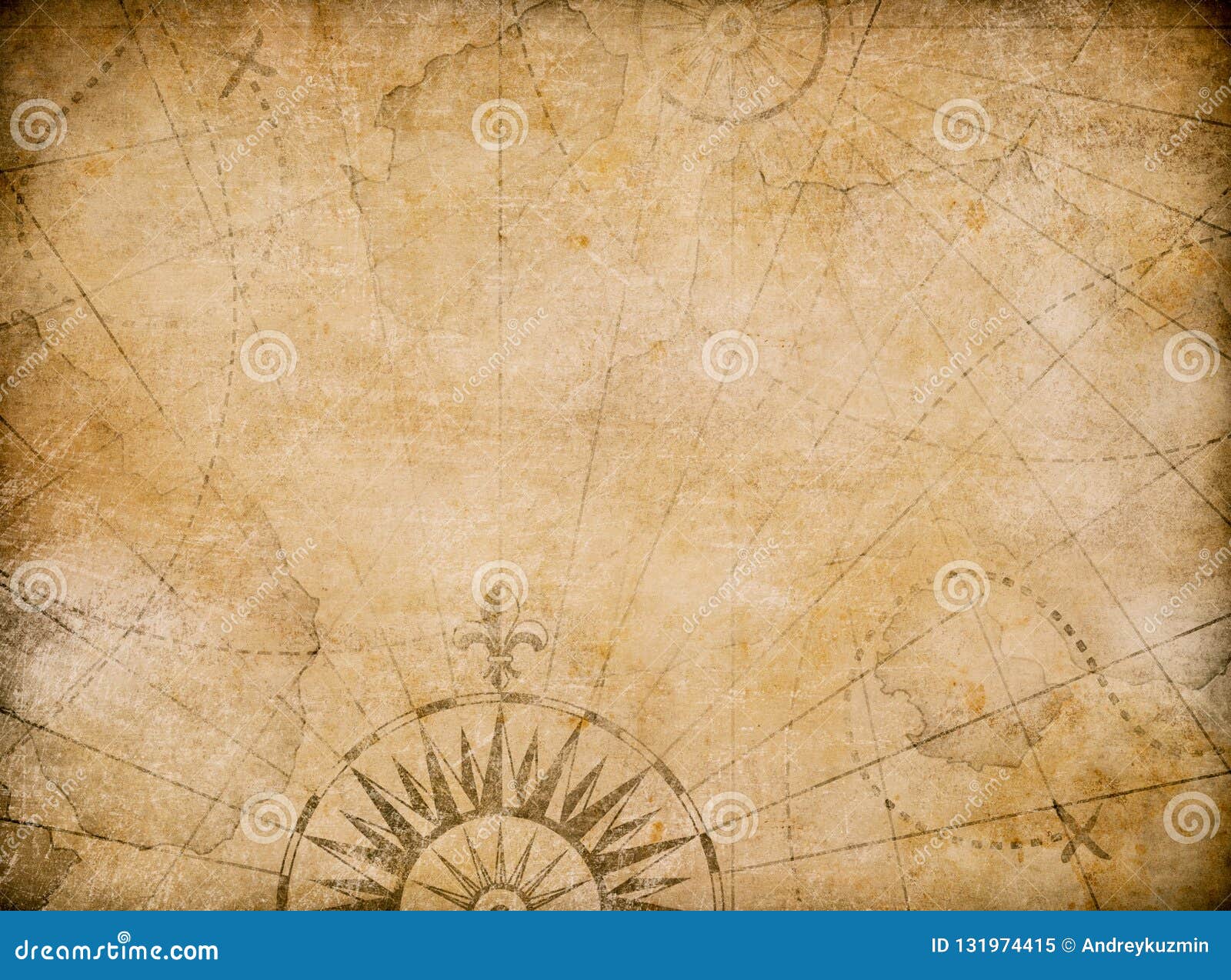 Medieval Old Nautical Map Background Stock Illustration - Illustration ...