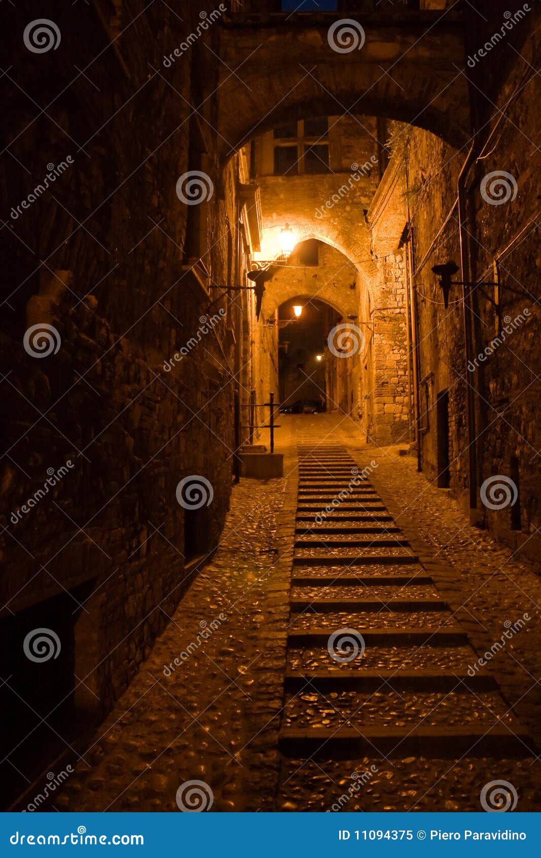 Medieval night stock image. Image of lamps, night, light - 11094375