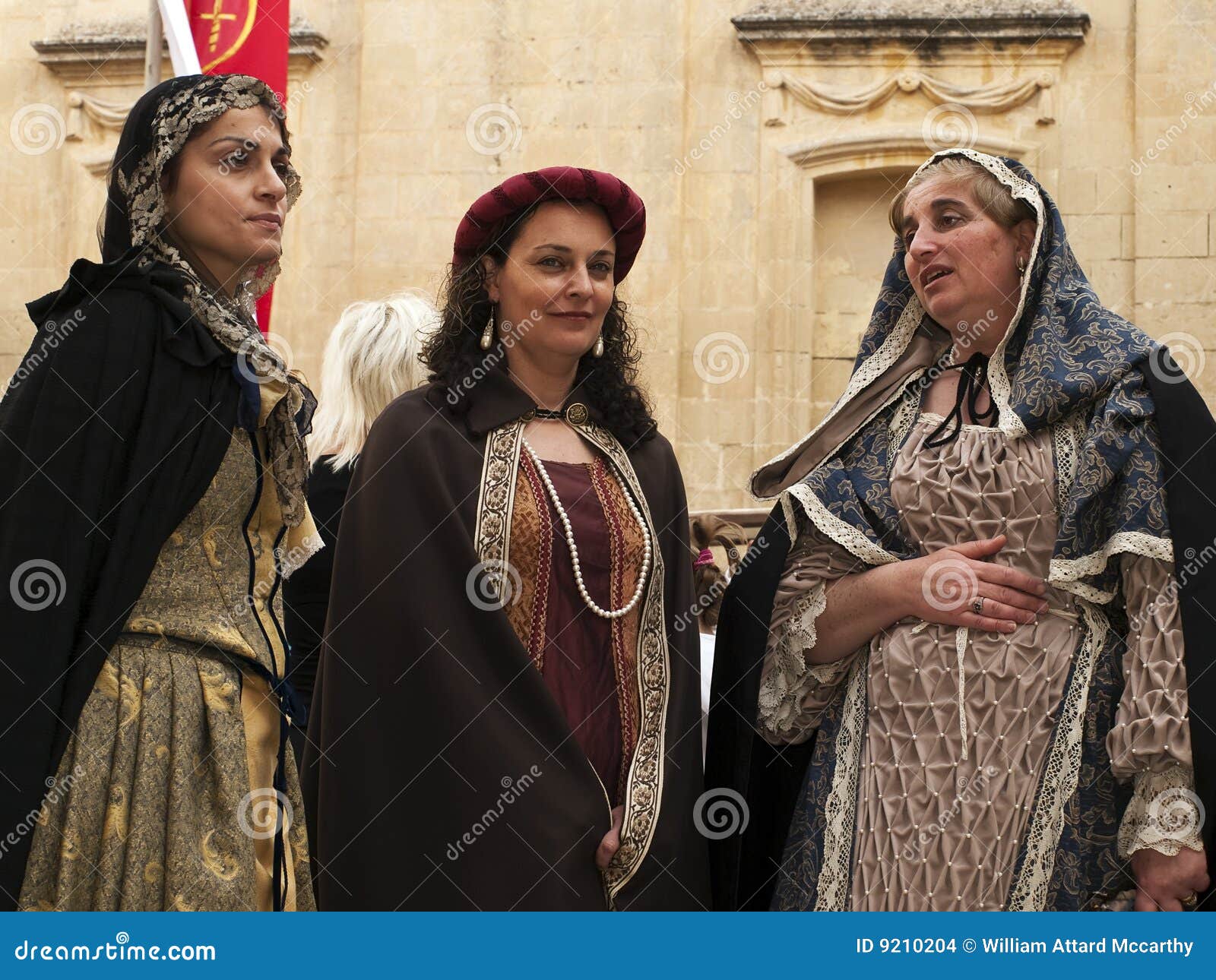Medieval Noble Couple In Period Western European Garments Editorial ...