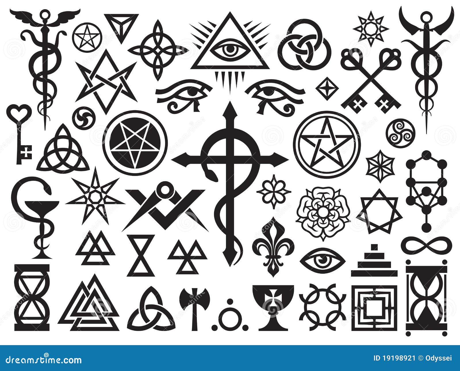 Medieval Occult Signs and Magic Stamps Stock Vector - Illustration of ...