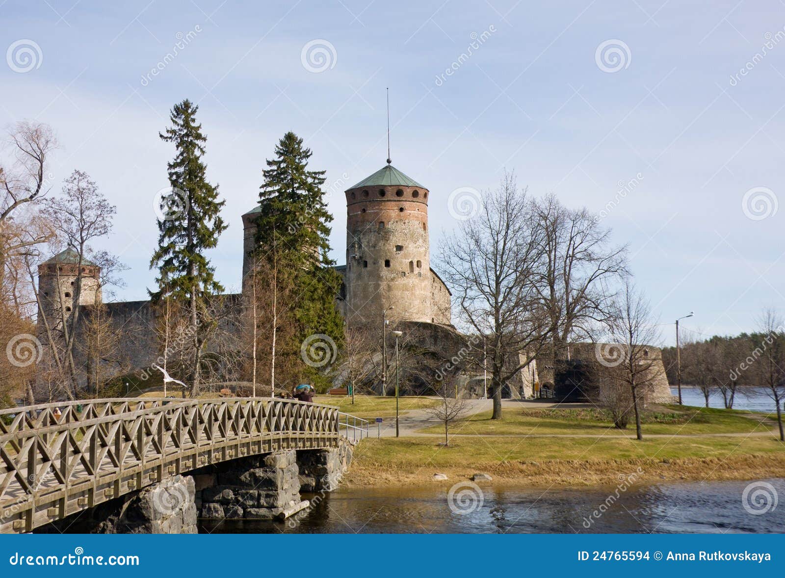 Medieval Olavinlinna Castle in Savonlinna, Finland Stock Photo - Image ...