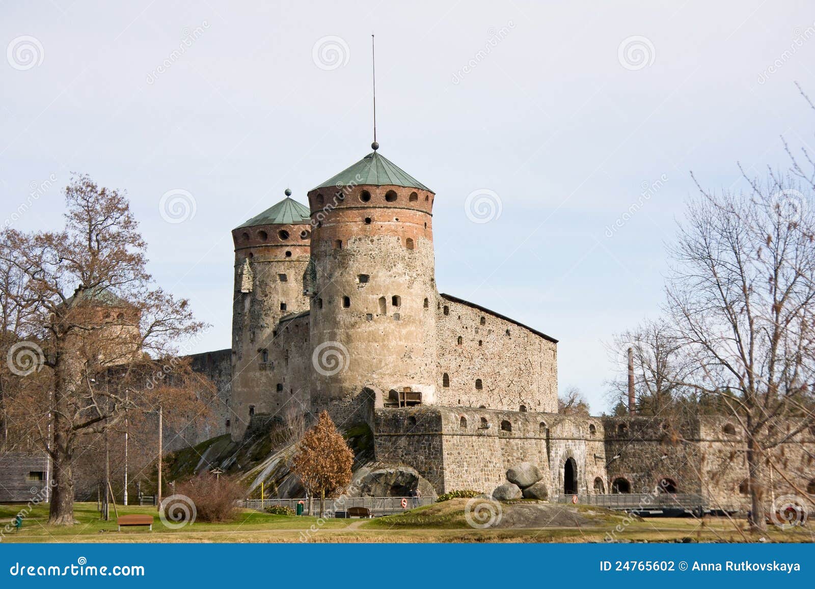 Medieval Olavinlinna Castle in Savonlinna, Finland Stock Photo - Image ...