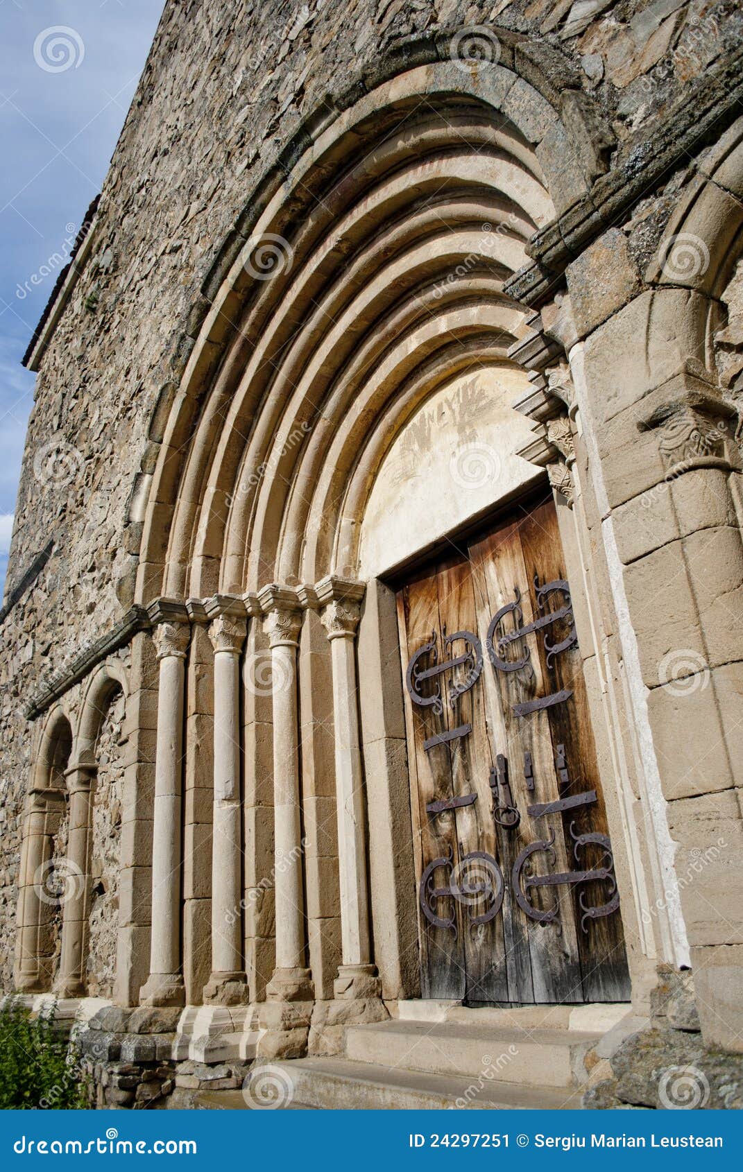 Medieval and Old Gate from a Castle-dynamic View Stock Image - Image of ...