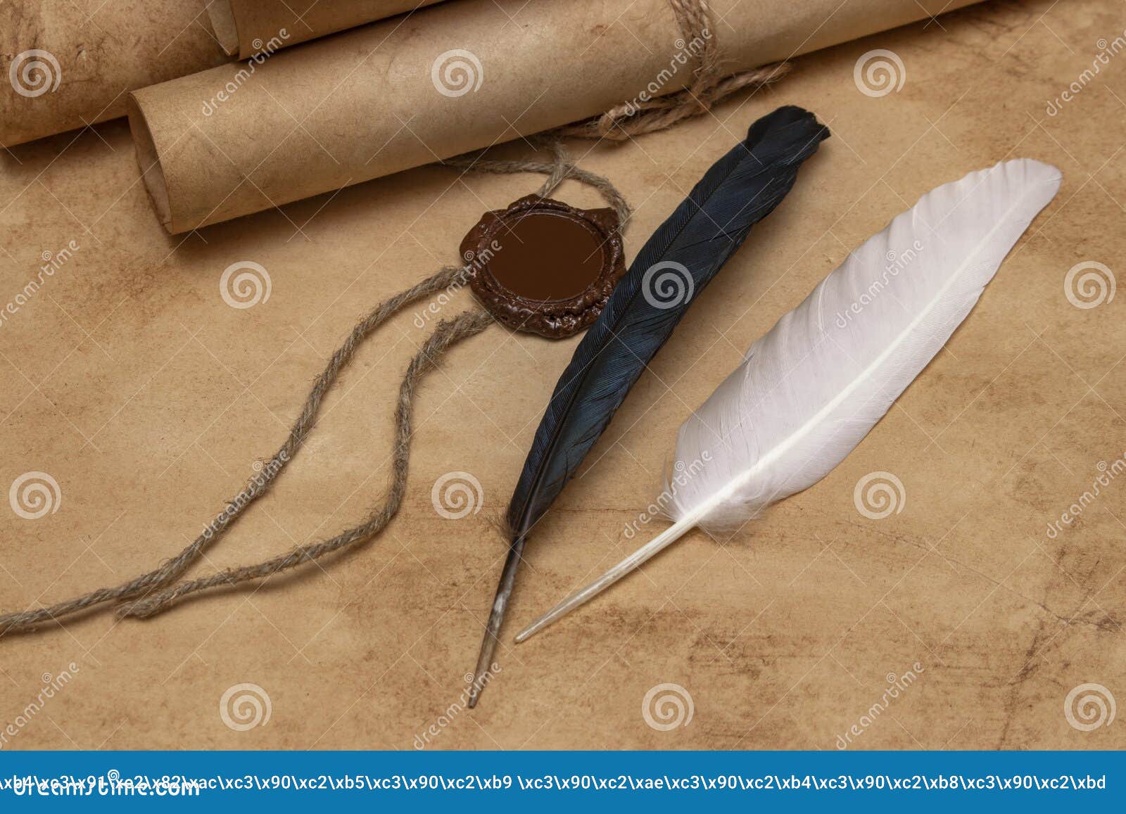 Medieval old scrolls. stock photo. Image of science - 226804358