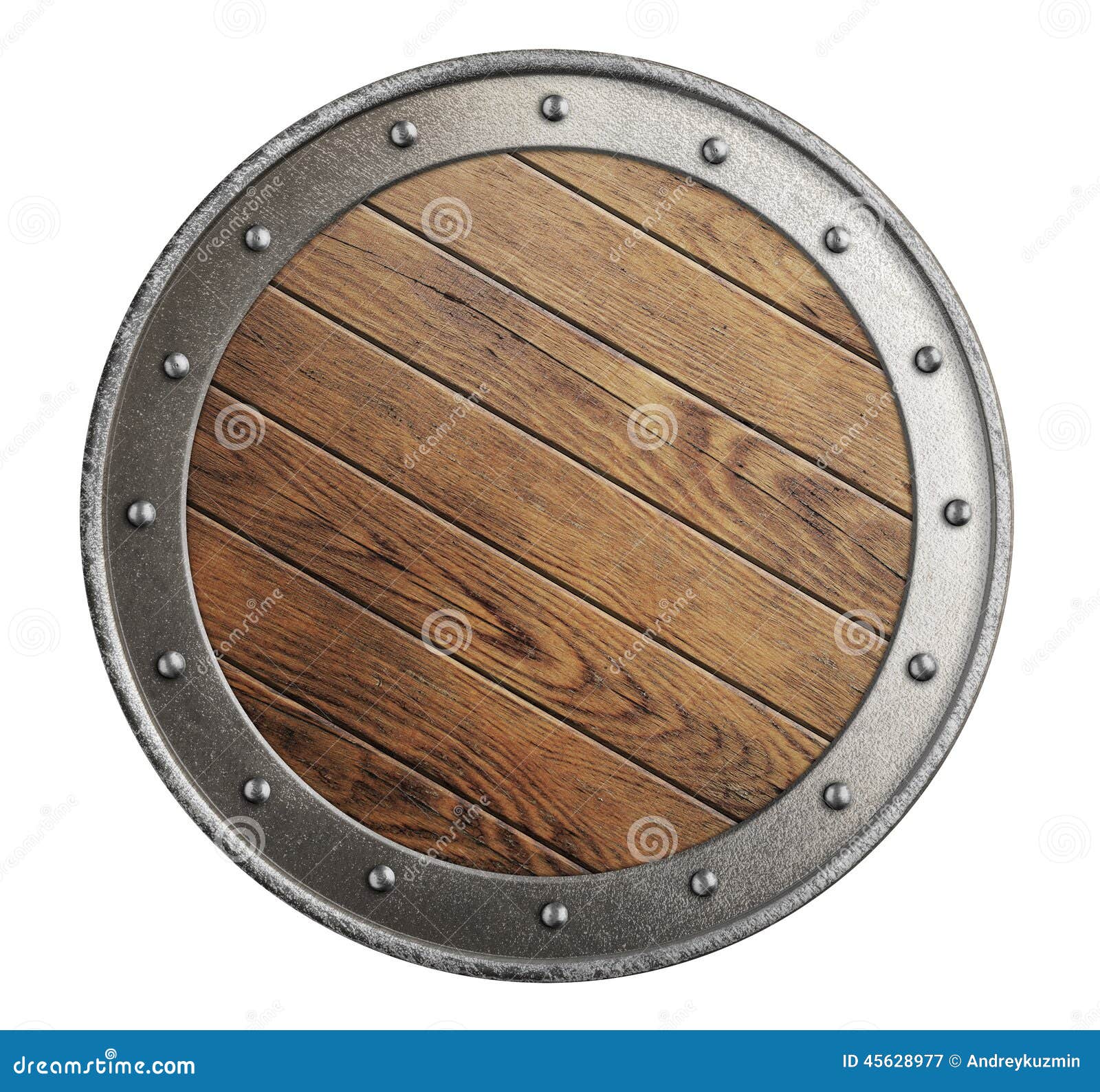 Medieval Old Wooden Vikings Shield Isolated Stock Image - Image of ...