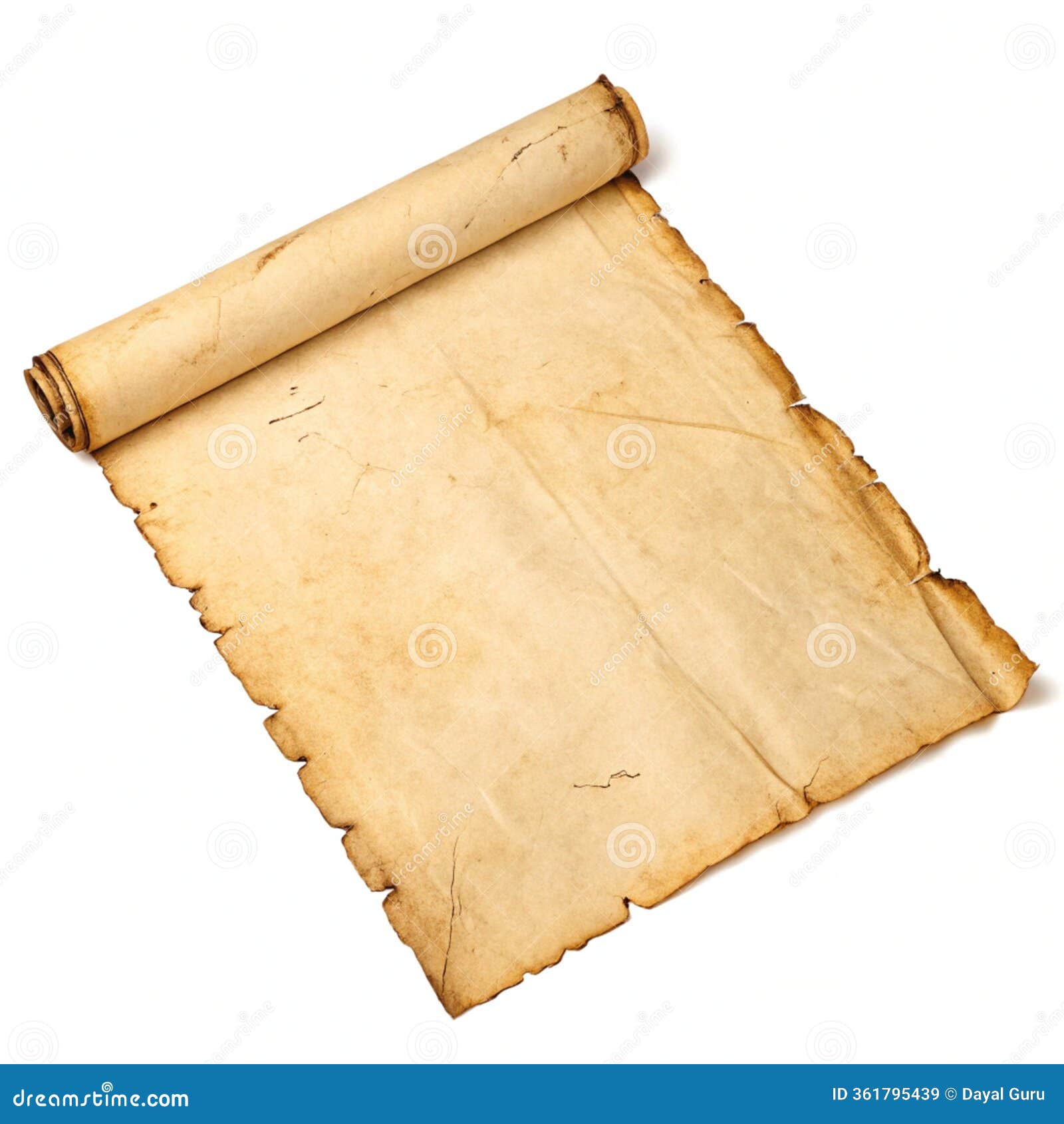 Medieval Paper Sheet Isolated on White Background Stock Illustration ...