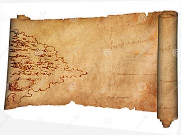 Medieval Parchment and Ancient Map. Stock Illustration - Illustration ...