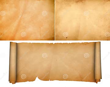 Medieval parchment set. stock illustration. Illustration of scroll ...
