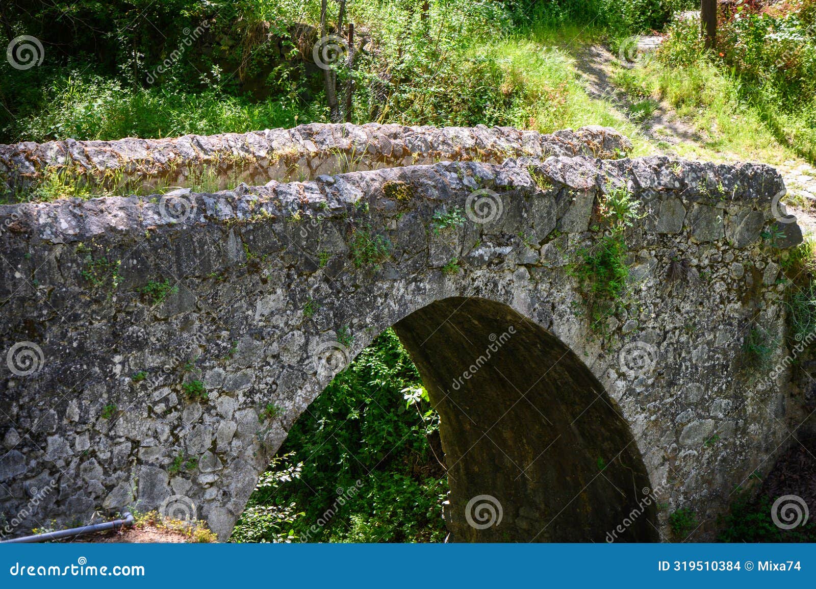 Medieval Pedestrian Bridge in the Mountains of Cyprus Stock Photo ...