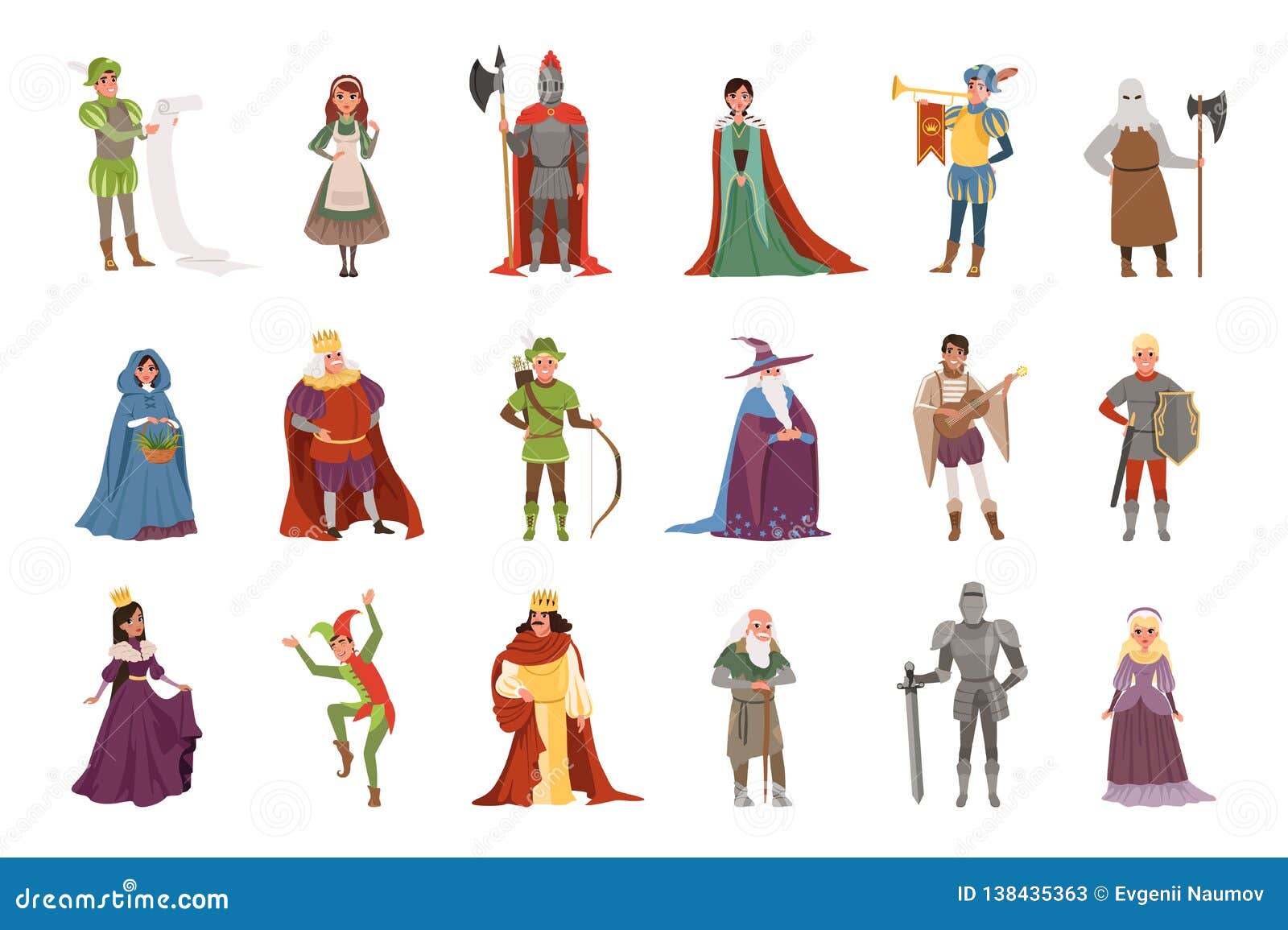 Medieval People Characters Set, European Middle Ages Historic Period ... Medieval People Characters Set, European Middle Ages Historic Period ...