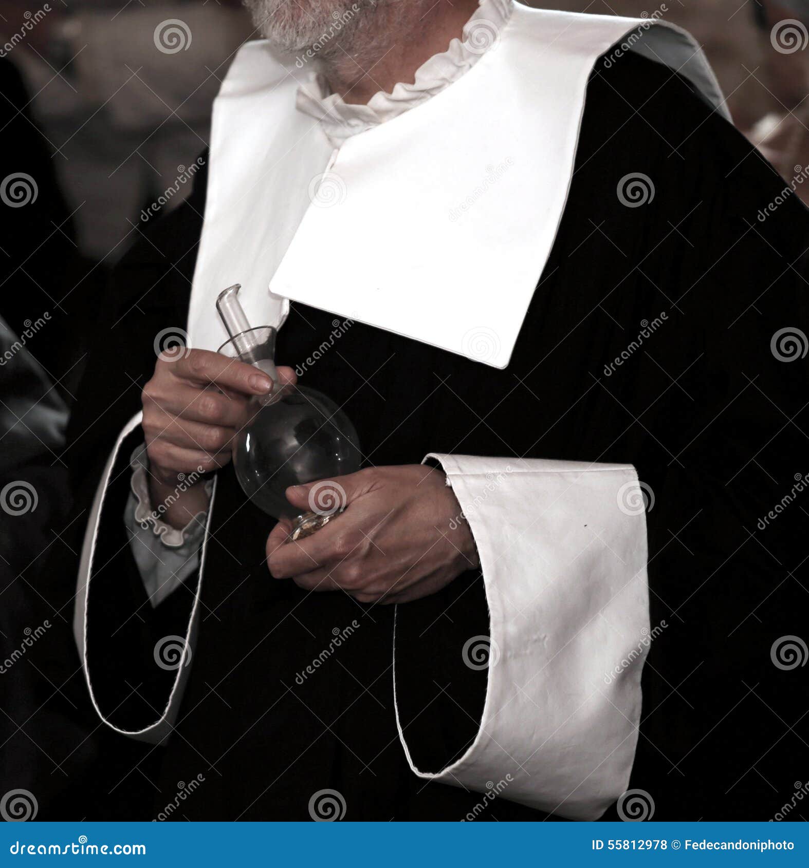 Medieval Physician with the Glass Bottle for Medicine Stock Photo ...