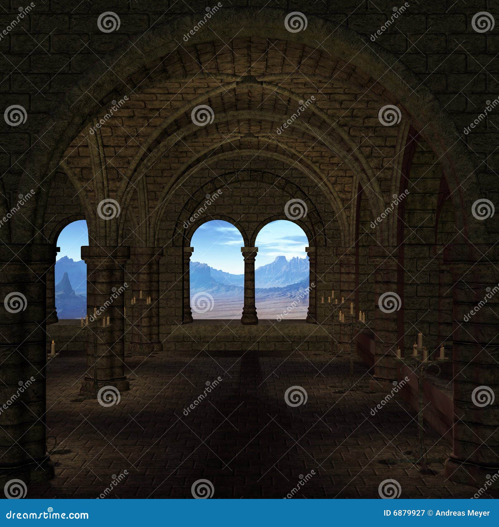 Medieval Place Of Worship With Ritual Potions Stock Photography ...