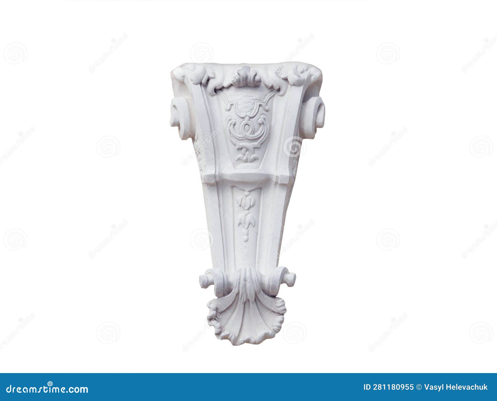Medieval Plaster Fragment for Home Decoration Isolated on White ...