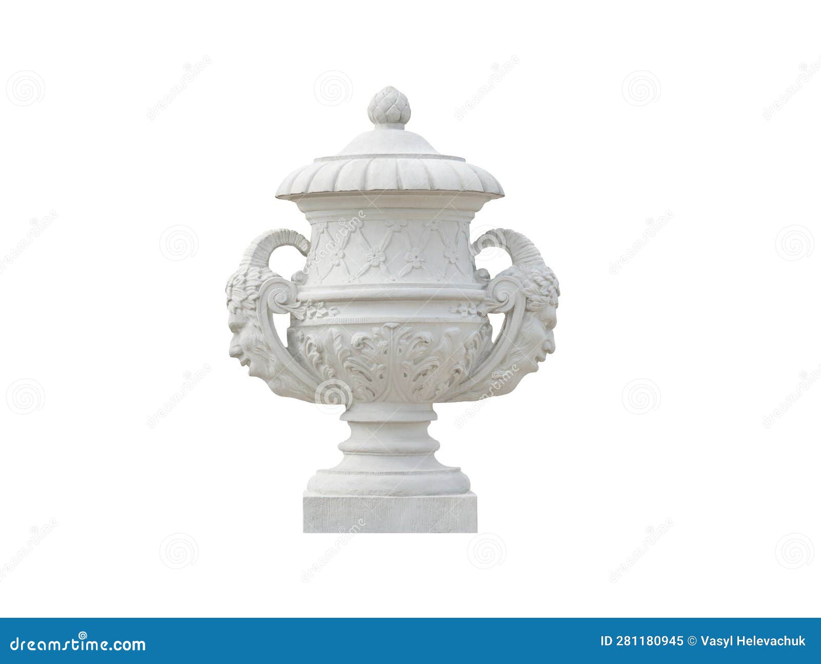 Medieval Plaster Vase Isolated on White Background Stock Image - Image ...