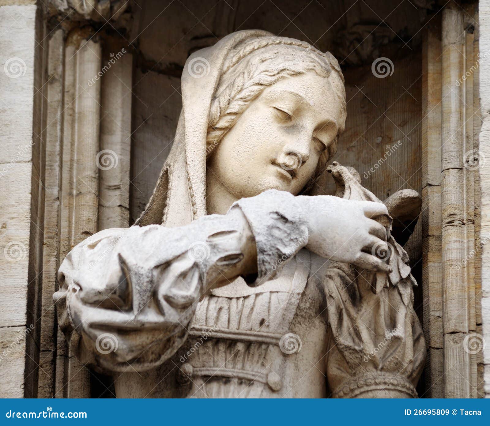 Medieval Princess with a Pigeon, Brussels Stock Image - Image of statue ...