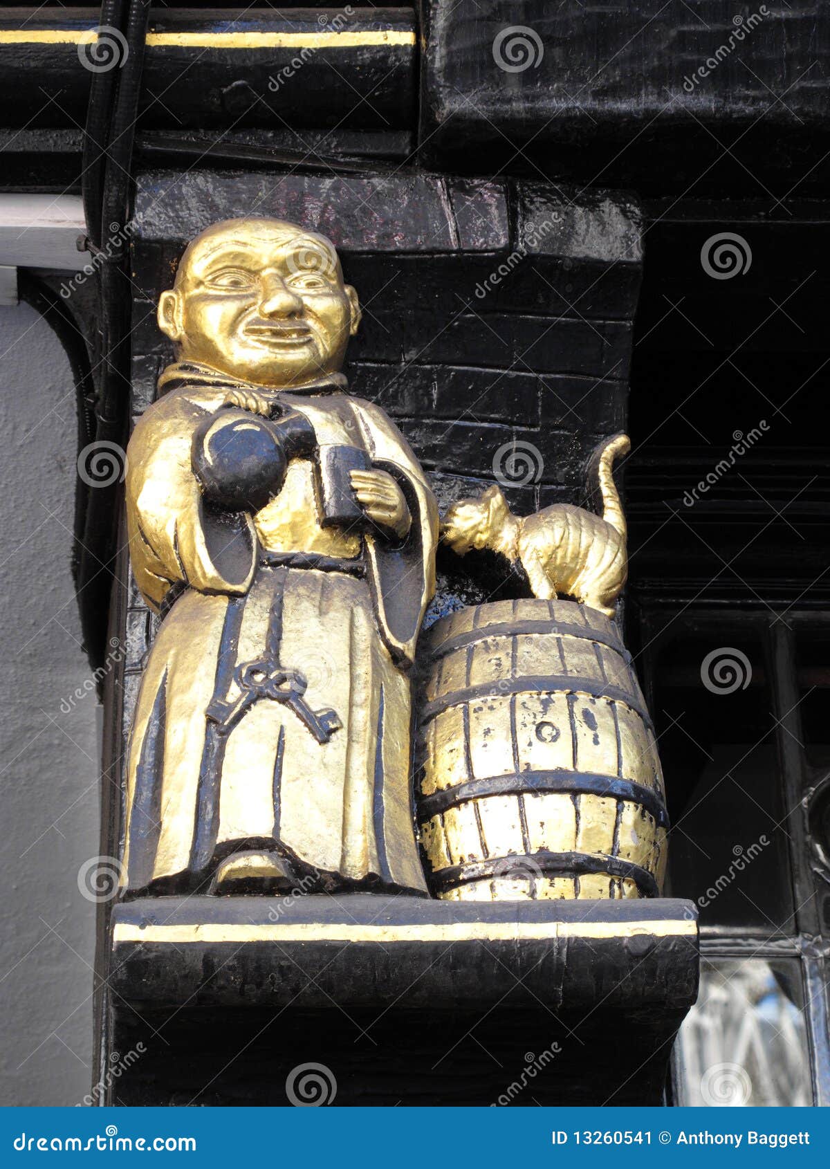 Medieval Pub Sign Showing a Monk Drinking Ale Stock Image - Image of ...