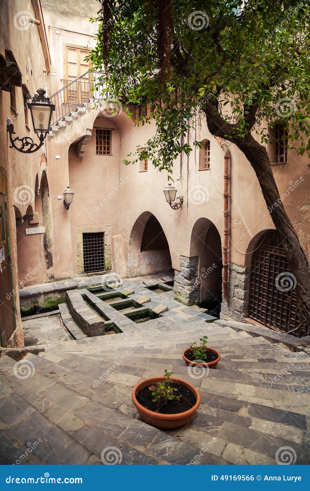 Medieval Public Laundry in Cefalu Stock Photo - Image of ancient ...
