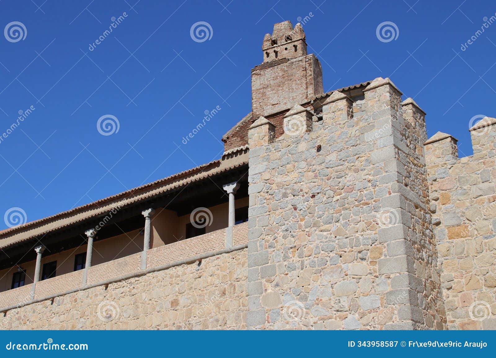 Medieval Ramparts and Santa Gate in Avila - Spain Stock Image - Image ...