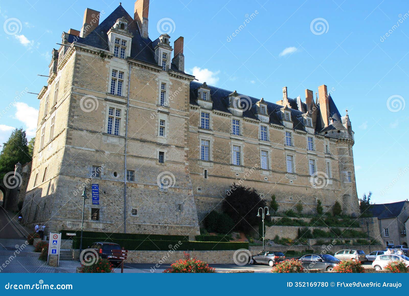 Medieval and Renaissance Castle in Durtal - France Stock Photo - Image ...