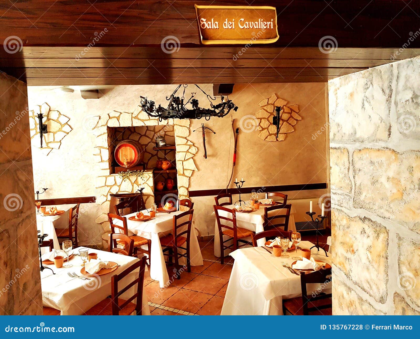 Medieval restaurant stock photo. Image of restaurant - 135767228