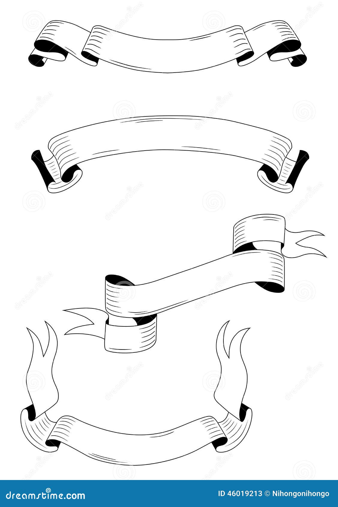 Medieval Ribbons and Banners Stock Vector - Illustration of decoration ...