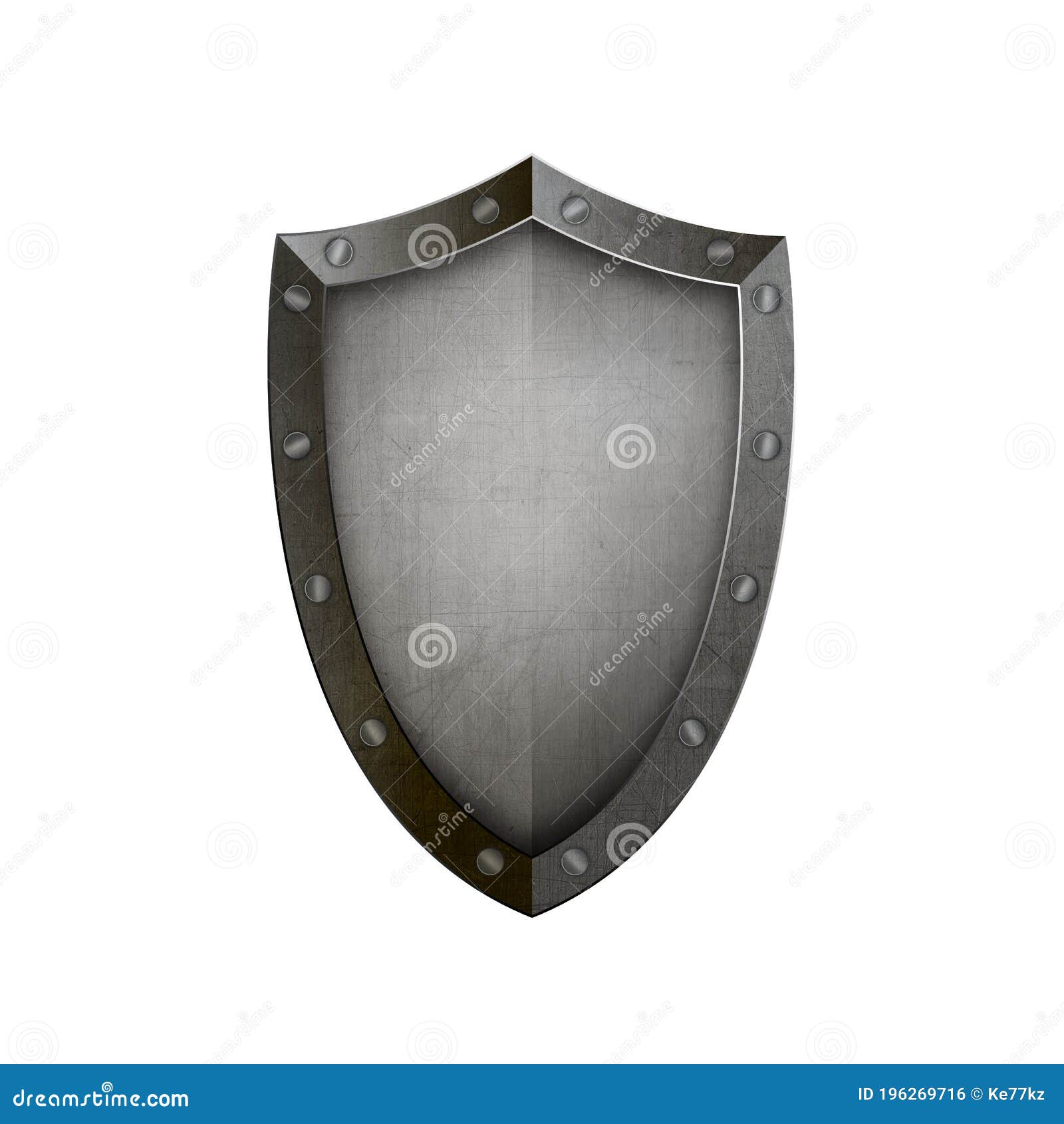 Medieval Riveted Shield With Sword And Ribbon. Royalty-Free Stock ...