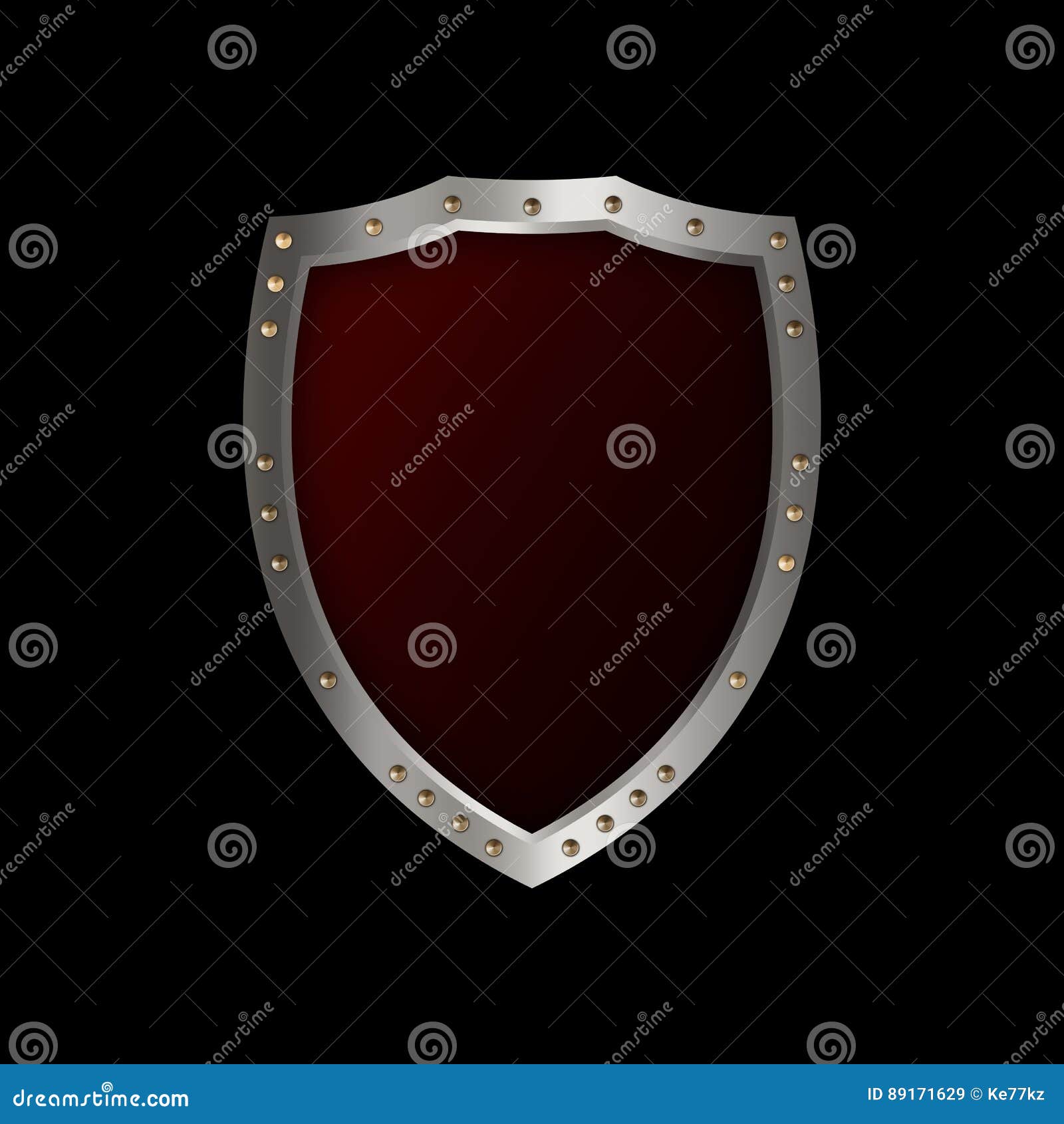 Medieval Riveted Shield With Sword And Ribbon. Royalty-Free Stock ...