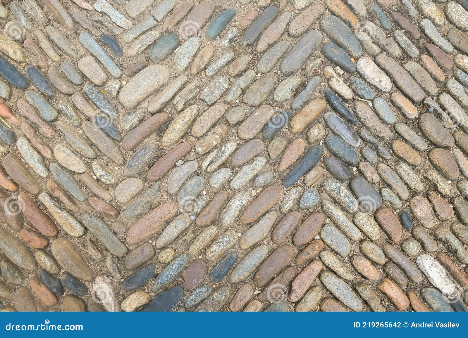 Medieval Road Surface Paved by Cobblestone, Spain. Background and ...