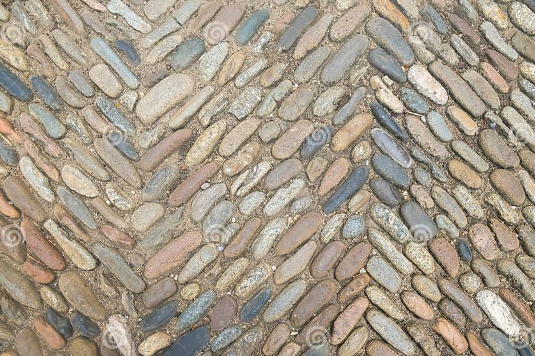 Medieval Road Surface Paved by Cobblestone, Spain. Background and ...