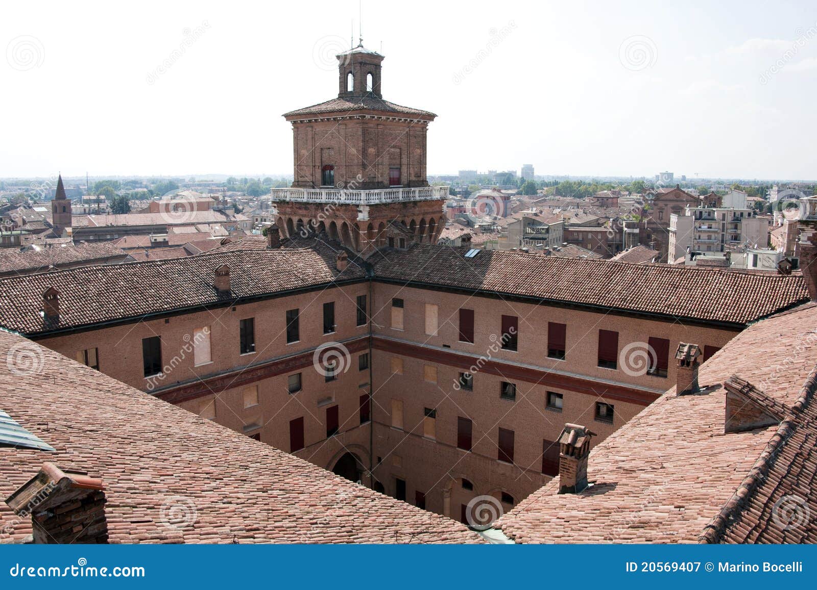 Medieval Roofs in Ferrara City Stock Image - Image of europe, roof ...