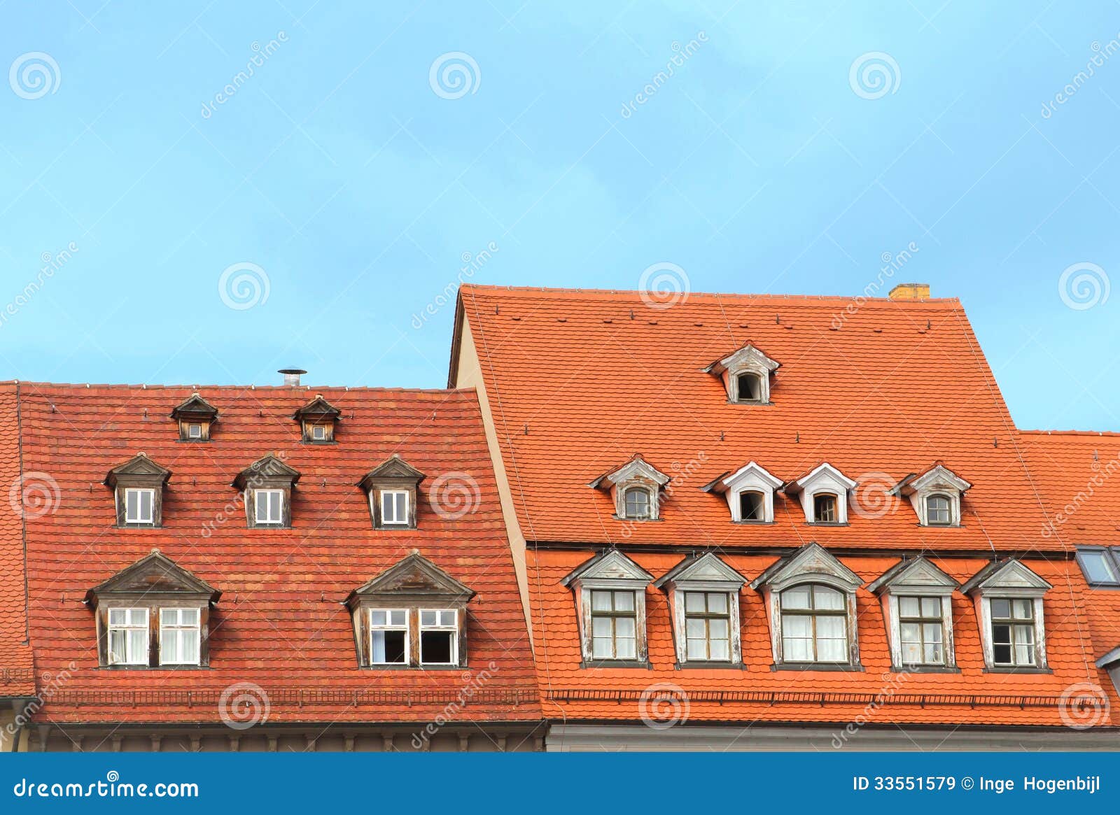 Medieval Rooftops Dorm Windows in Thuringia, Germany Stock Image ...