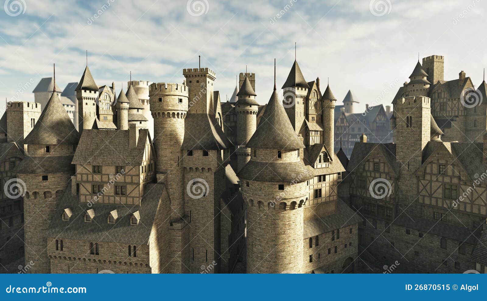 Medieval Rooftops stock illustration. Illustration of ages - 26870515