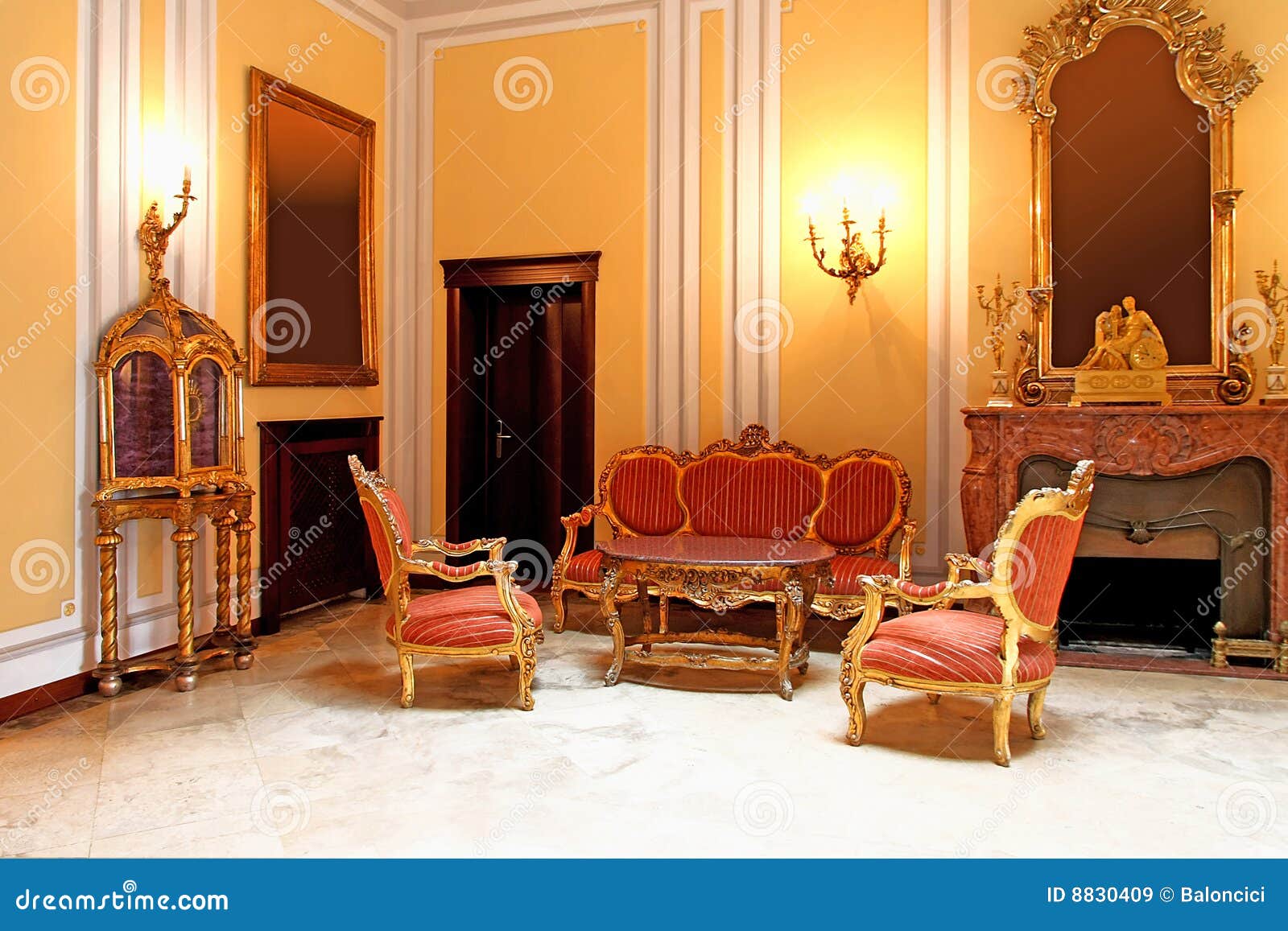 Medieval room stock image. Image of settee, golden, marble - 8830409