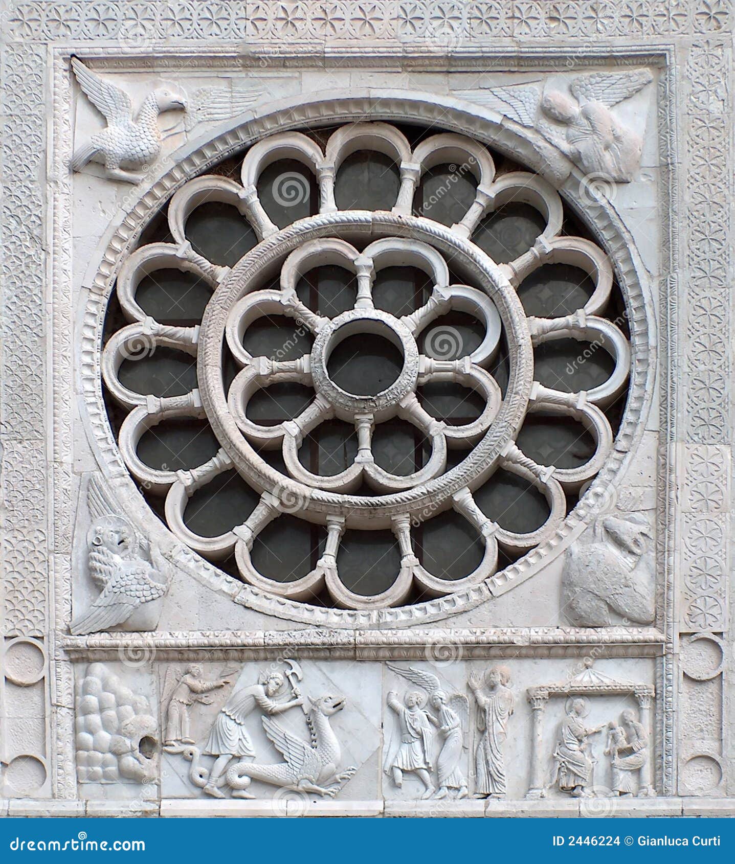 Medieval rose window stock photo. Image of facade, church - 2446224