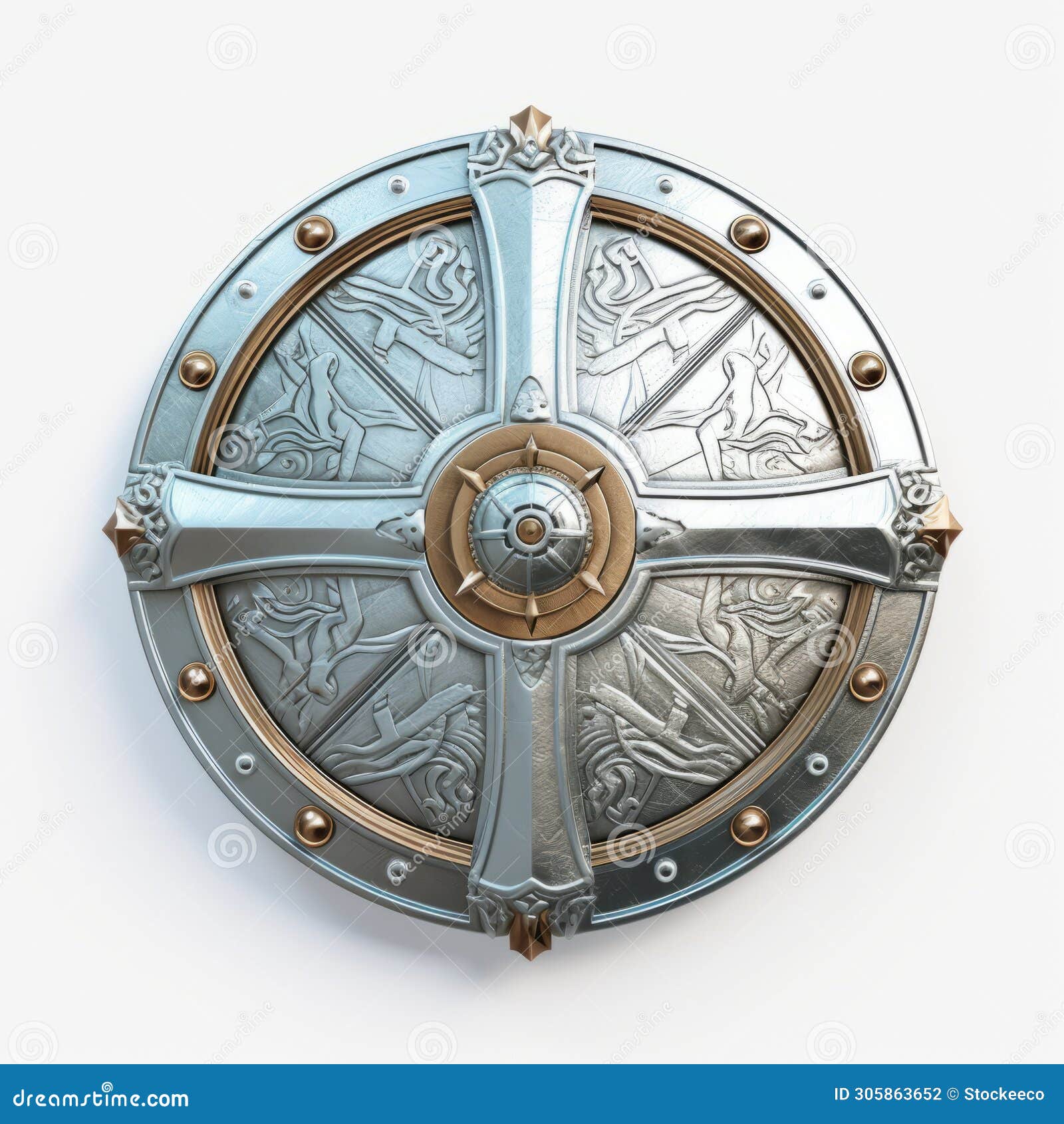 Medieval Metal Shield 3d Model with Esoteric Symbolism Stock ...
