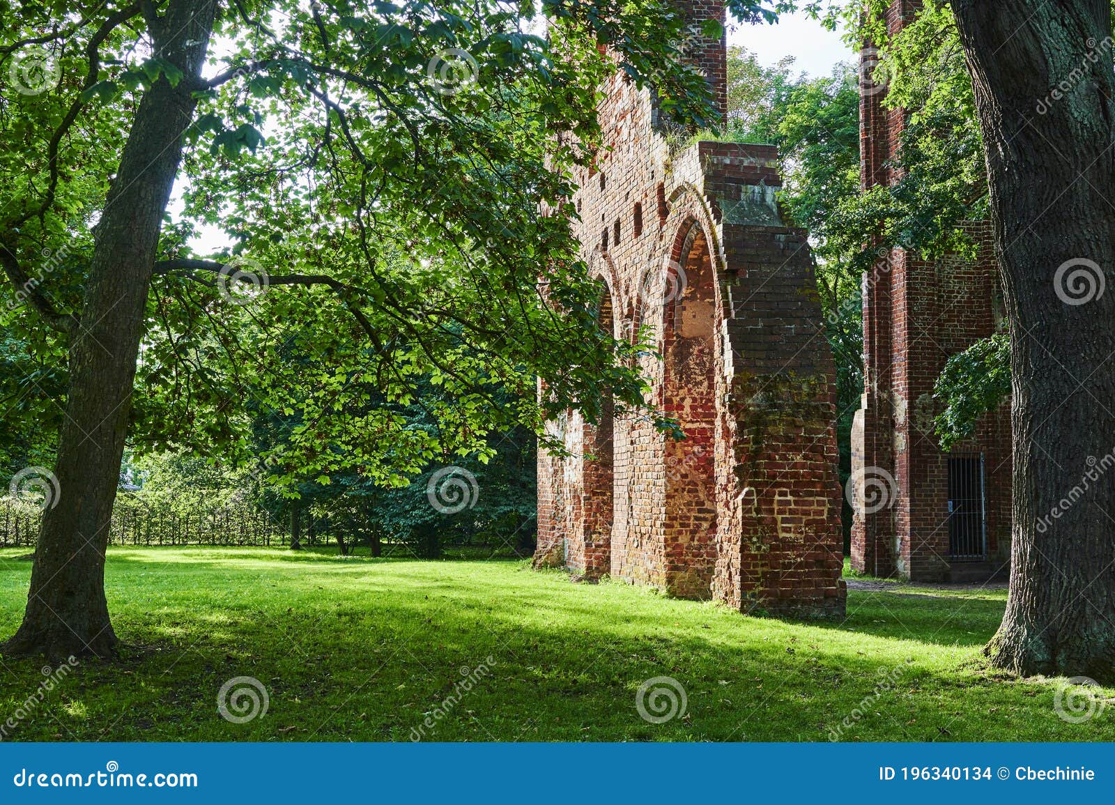 Medieval Ruined Monastery in a Public Park in Germany Stock Photo ...