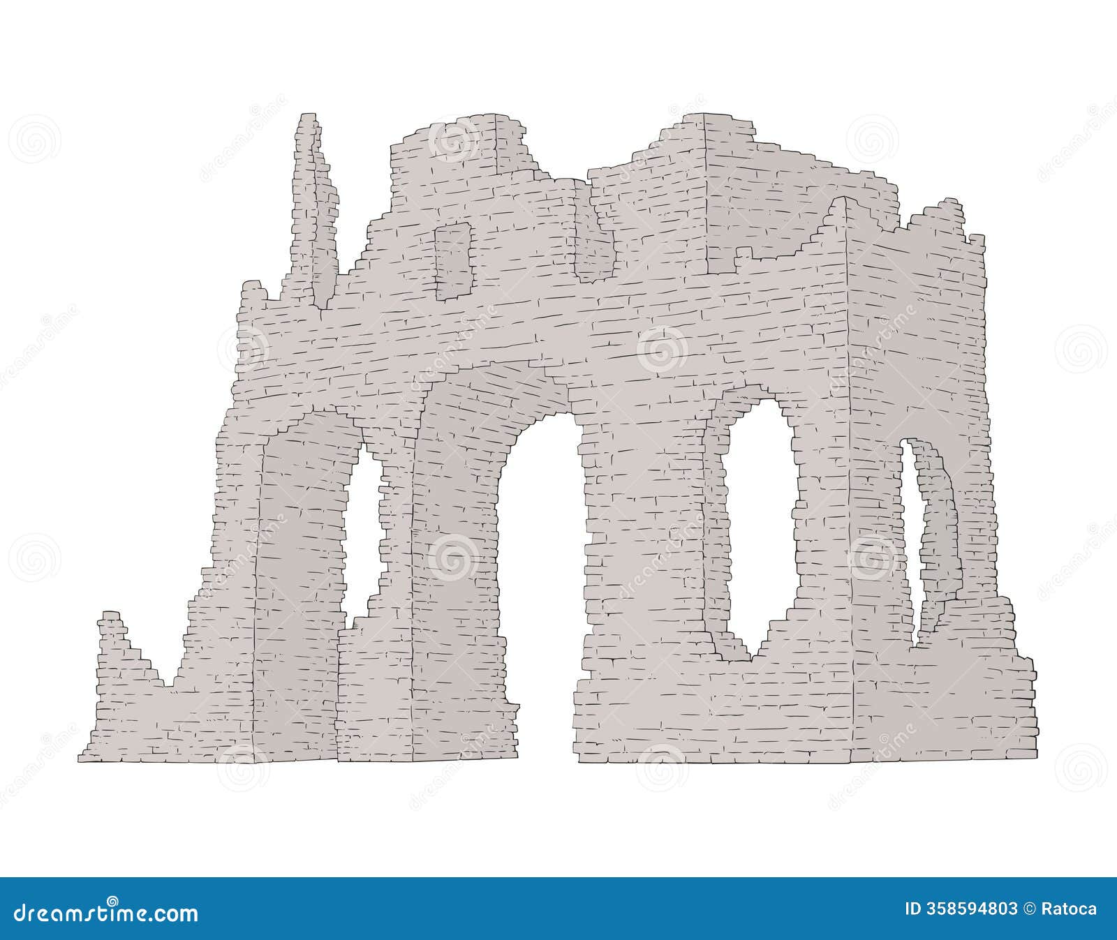 Medieval Ruins On The Mountains. Transparent PNG Stock Photo ...