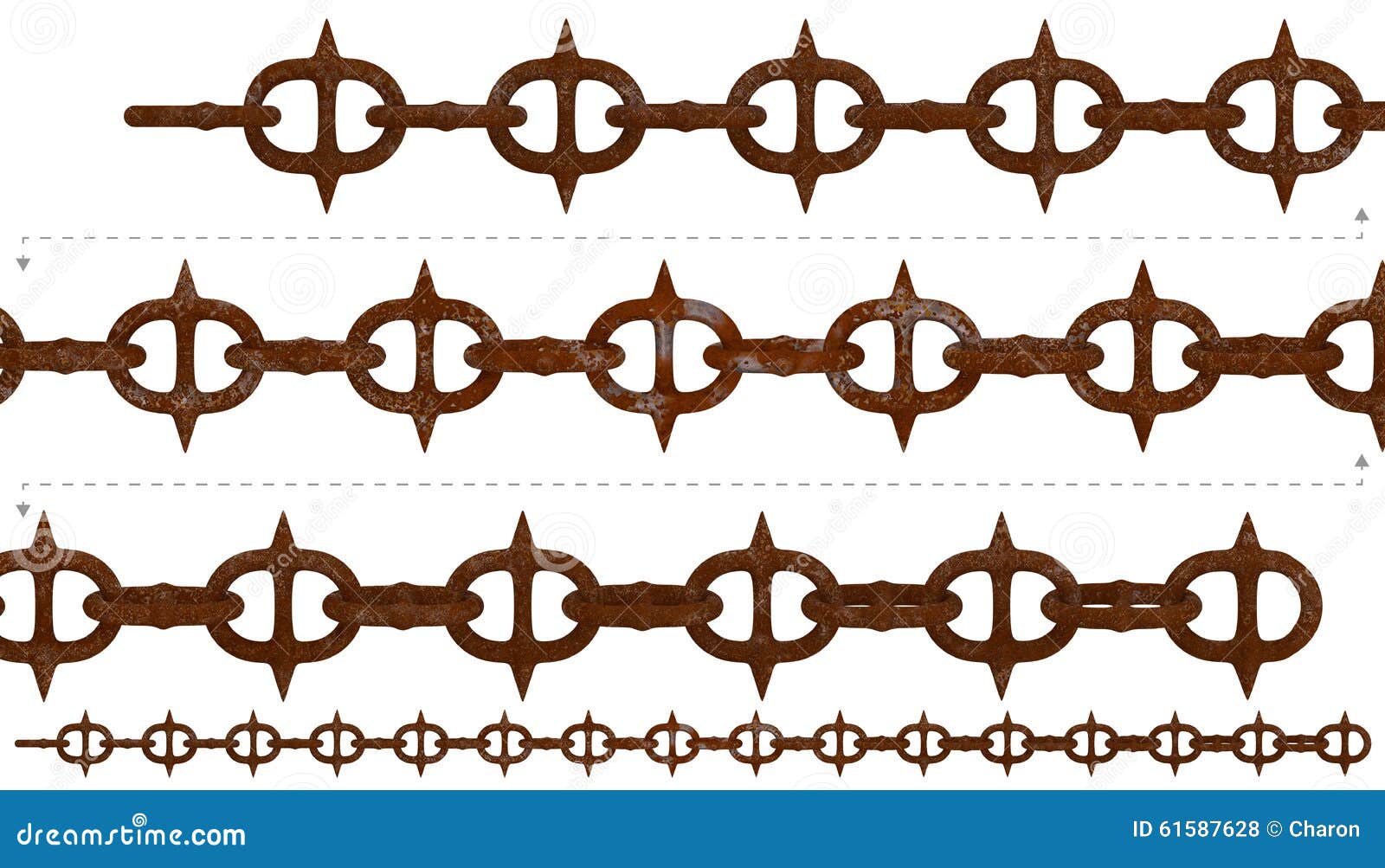 Medieval Rust Spiky Chain Seamless Stock Photo - Illustration of link ...