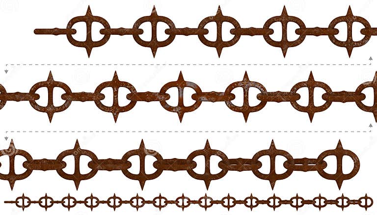 Medieval Rust Spiky Chain Seamless Stock Photo - Illustration of link ...