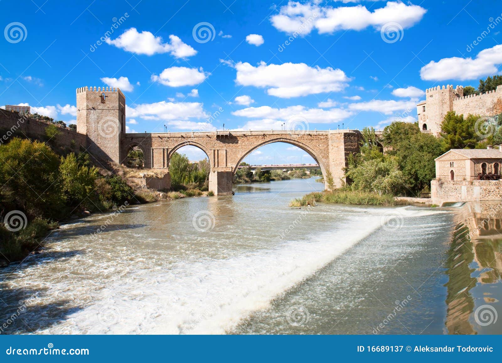 Medieval San Martin Bridge - Toledo, Spain Stock Image - Image of ...