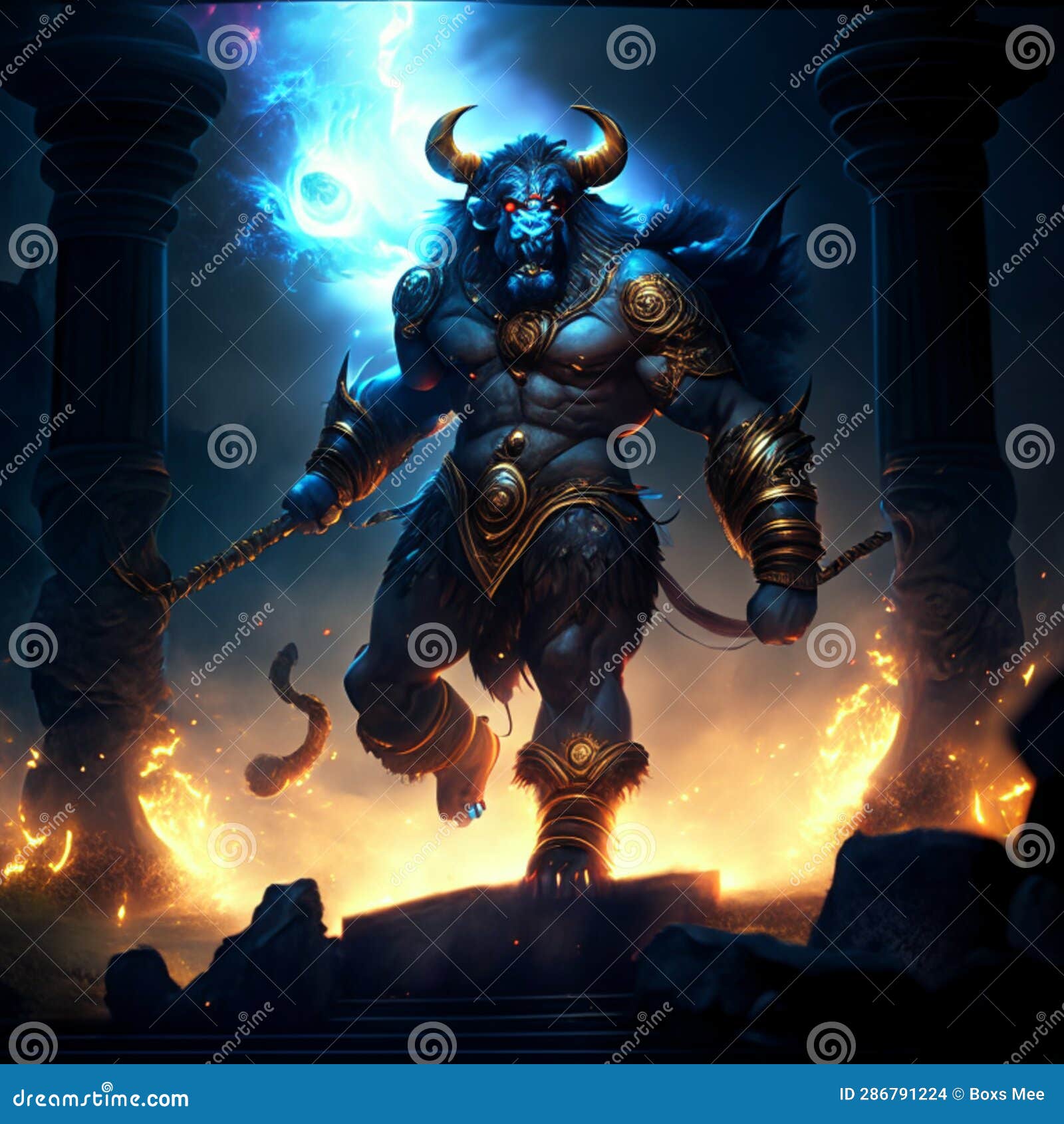 Medieval Scene with Knight and Fire. 3d Render Illustration Stock ...