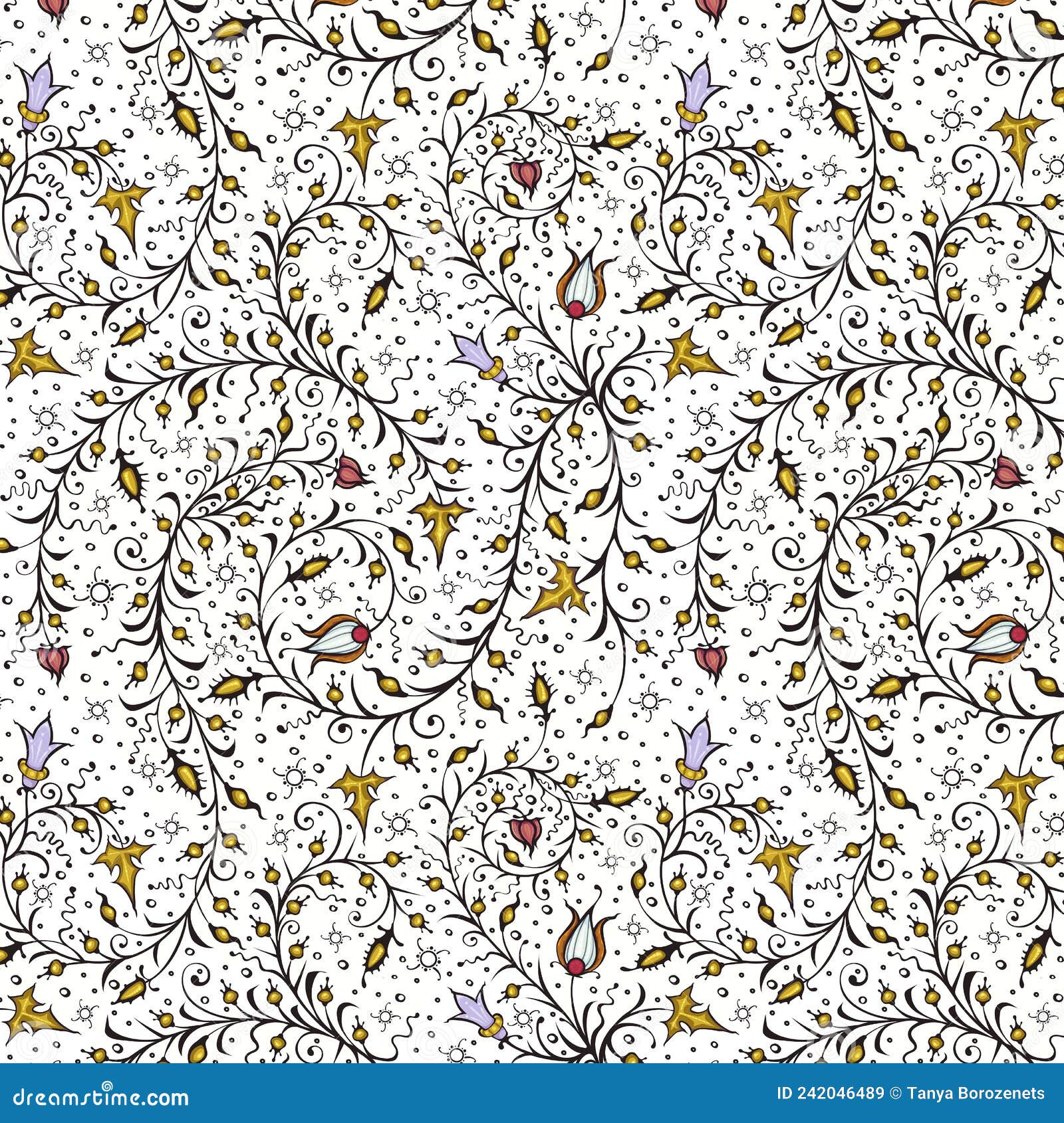 Medieval Seamless Pattern. Ancient Book Miniature Stock Vector ...