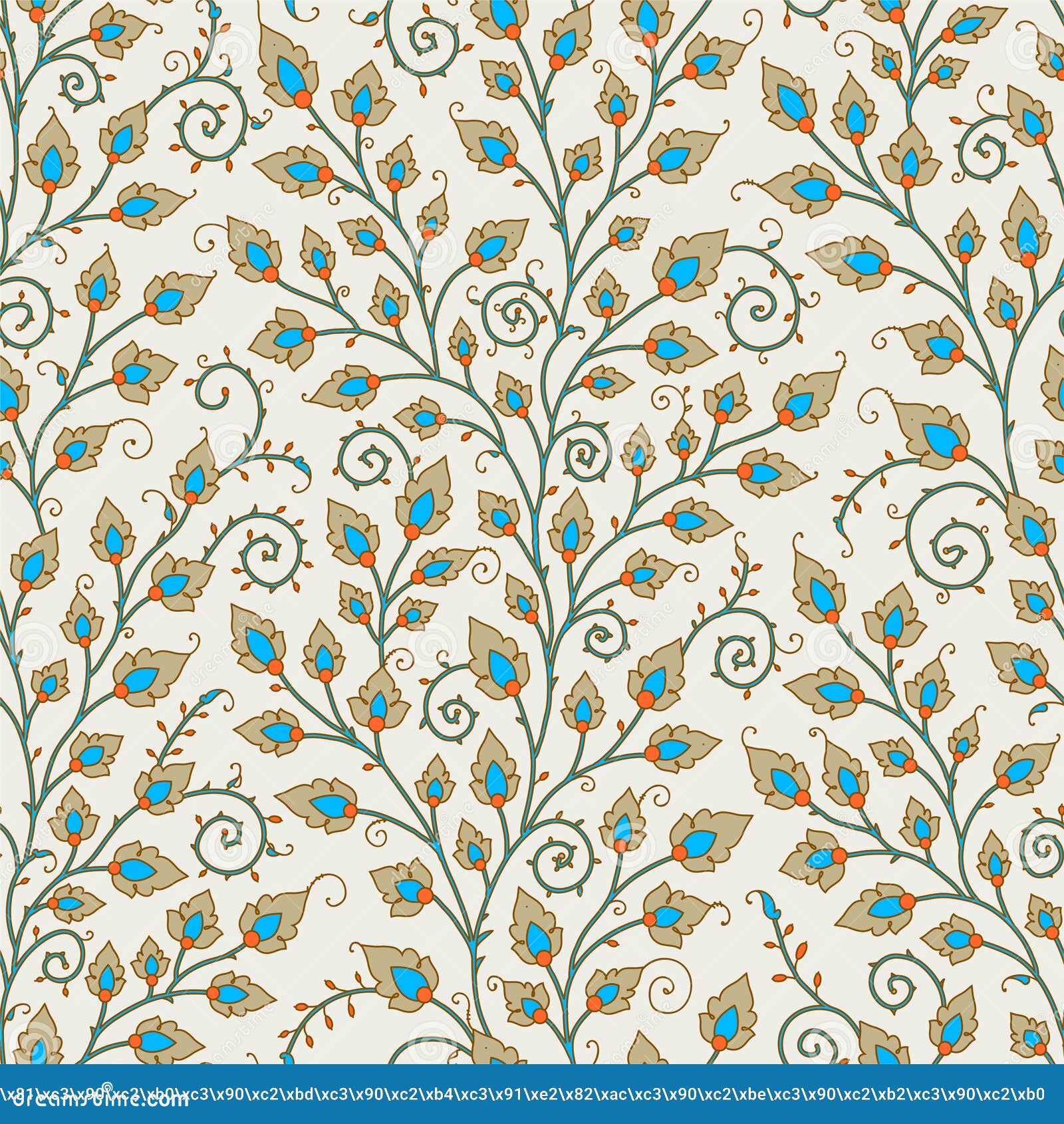 Medieval Seamless Pattern. stock vector. Illustration of biological ...