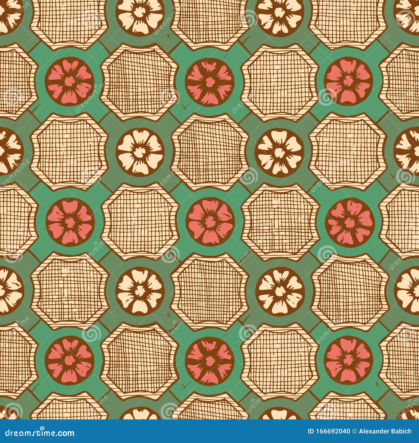 Medieval Seamless Pattern With Green Shields And Silver Swords On The ...