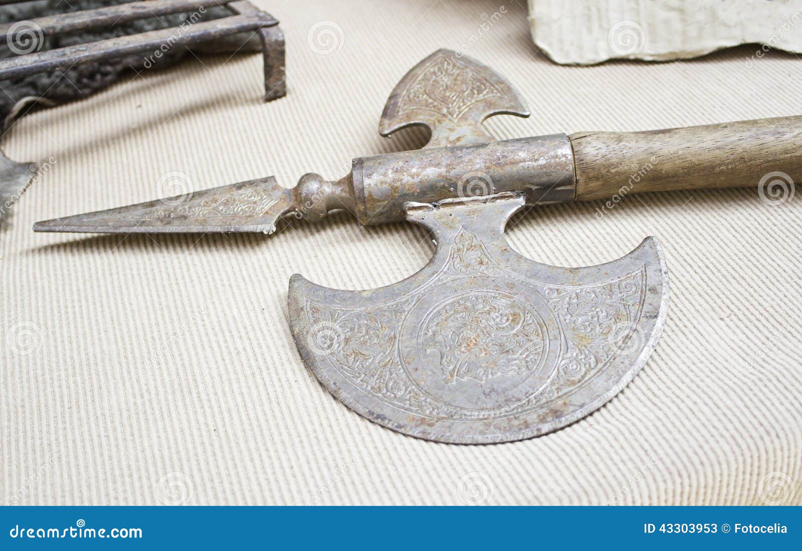 Medieval sharp ax stock image. Image of design, hack - 43303953
